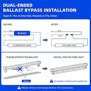 Barrina 8ft LED Bulbs, T8 T10 T12 LED Tube Lights, Single Pin FA8 96" LED Replacement for Fluorescent Fixture, 44W(100W Equivalent) 4500LM 6500K Super Birght, Ballast Bypass, Frosted Cover, 12 Packs