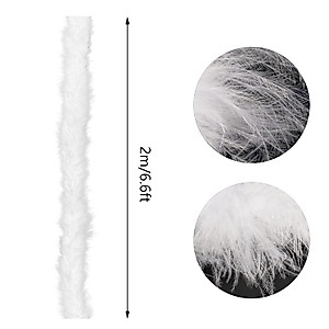 Dxhycc 2 Yards Marabou Feather Boa for Crafts Wedding Party Halloween Costume Christmas Tree Decoration 20 Grams, White