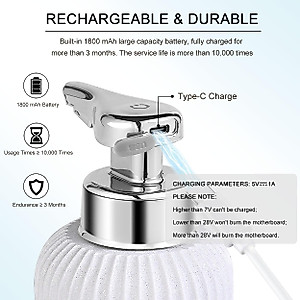 Kuxssul Automatic Foaming Soap Dispenser, 10.8oz/320ml Touchless Hand Soap Dispenser Rechargeable Foam Soap Dispenser, IPX5 Waterproof Smart Dish Soap Dispenser Electric Soap Dispenser