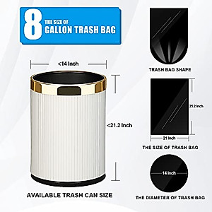 FORID Medium Kitchen Trash Bags - 8 gallon Black Garbage Bags 220 Count Durable Plastic Wastebasket Bags Unscented Trash Bin Liners 5 Roll for Bathroom Home Office 30 Liter Trash Can