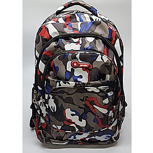 Synergy Shipping Solutions Universal/Unisex Fashionable Backpack - Colorful Multi Cam Design - Lightweight & Durable with Capacity to Hold Books, Laptops, Sports & Outdoor Items, Large Capacity