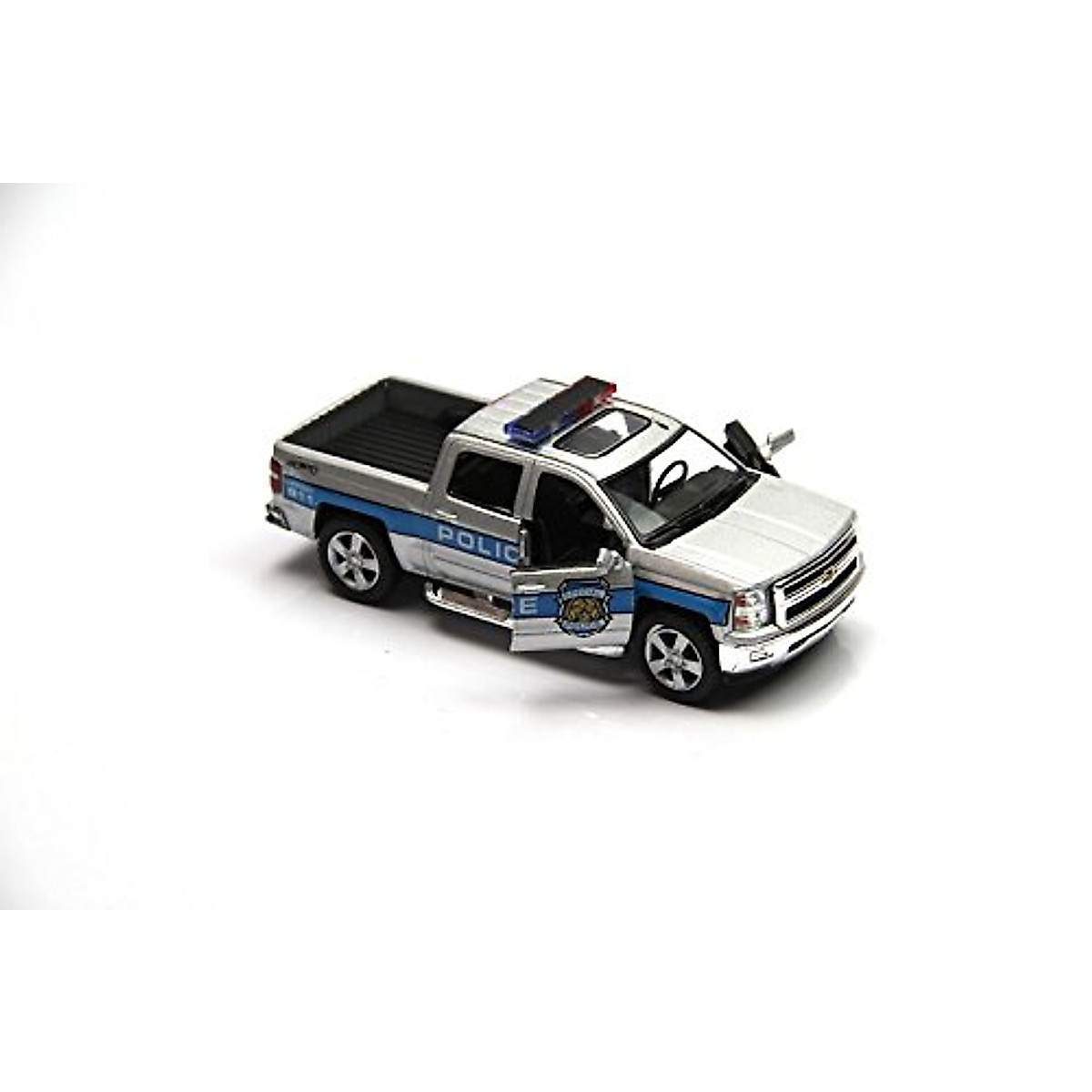 KiNSMART 2014 Chevrolet Silverado 1:46 Scale 5 Inch Police & Firefighter Pick-up Truck (2 Set)