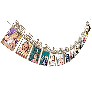 Kraft Paper Sign Decors For Graduation Party Photo Banner, Recording From Kindergarten To 12th Grade Party Bunting Garlands