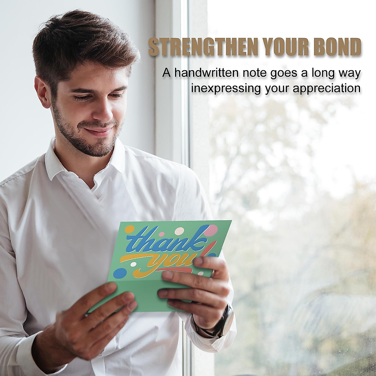 WEIZHEN Blank Cards,24-Pack Thank You Cards Set - Assorted in 6 Styles with Rustic Envelope- Perfect for Handwritten Messages,4x6 inch