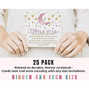 Twinkle Little Star Books for Baby Shower Cards, Invitation Inserts Girls Book Request, Bring Book Instead of Cards Poem, Cute Storybook-Theme Ideas, 25 Pack