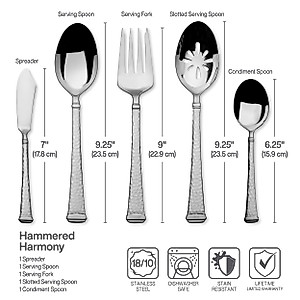 Mikasa Hammered Harmony 18.10 Stainless Steel 65-Piece Cutlery Set, Service For 12