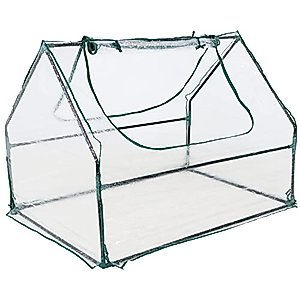 Sunnydaze Outdoor Portable Mini Greenhouse Tent with 2 Zippered Side Doors and Steel Tube Frame - Clear - 4' x 3'