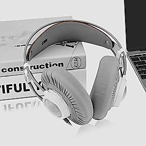 Geekria 2 Pairs Flex Fabric Headphones Ear Covers, Washable & Stretchable Sanitary Earcup Protectors for Large Over-Ear Headset Ear Pads, Sweat Cover for Gym, Gaming (L/Grey)