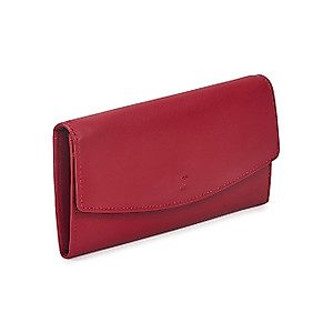 Zinda Genuine Leathers Women’s Wallet Purse Flap Over RFID Protection (Crimson)