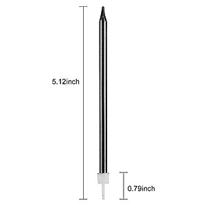 Metallic Happy Birthday Candles Tall Birthday Cake Candles Holders Long Thin Cupcake Candles Topper for Wedding Party Decoration (24pcs) (Black)