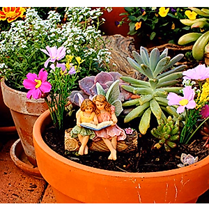 PRETMANNS Fairies for Fairy Garden - Garden Fairy Figurines - Garden Fairies for a Miniature Fairy Garden - Adorable Sitting Fairy Garden Fairies - 1 Piece Sister Fairies