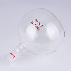 stonylab Heavy Wall Single Neck Borosilicate Glass Flat Bottom Boiling Flask, with 29/42 Standard Taper Outer Joint, 2000ml