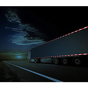 Reflective Tape 2" × 12" × 30 Pack Red/White Conspicuity Safety Caution Warning DOT-C2 Self-Adhesive Tape Trailer Reflector - for Cars, Trucks, Trailers, Boats, Signs