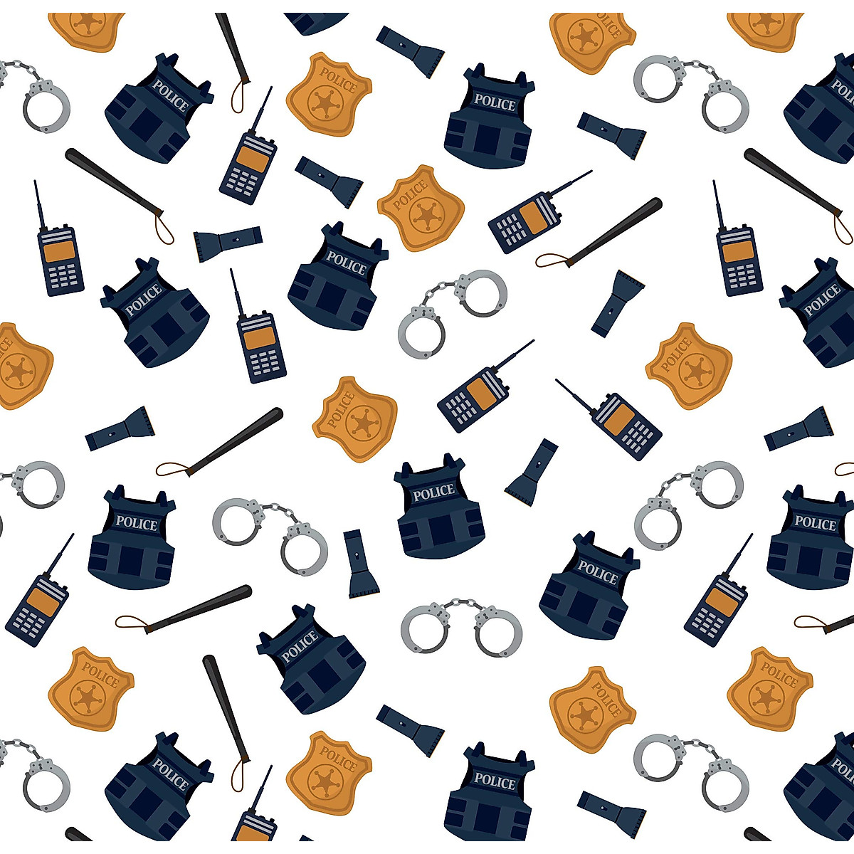 Stesha Party Police Wrapping Paper Birthday Gift Wrap - Folded Flat 30 x 20 Inch - 3 Sheets