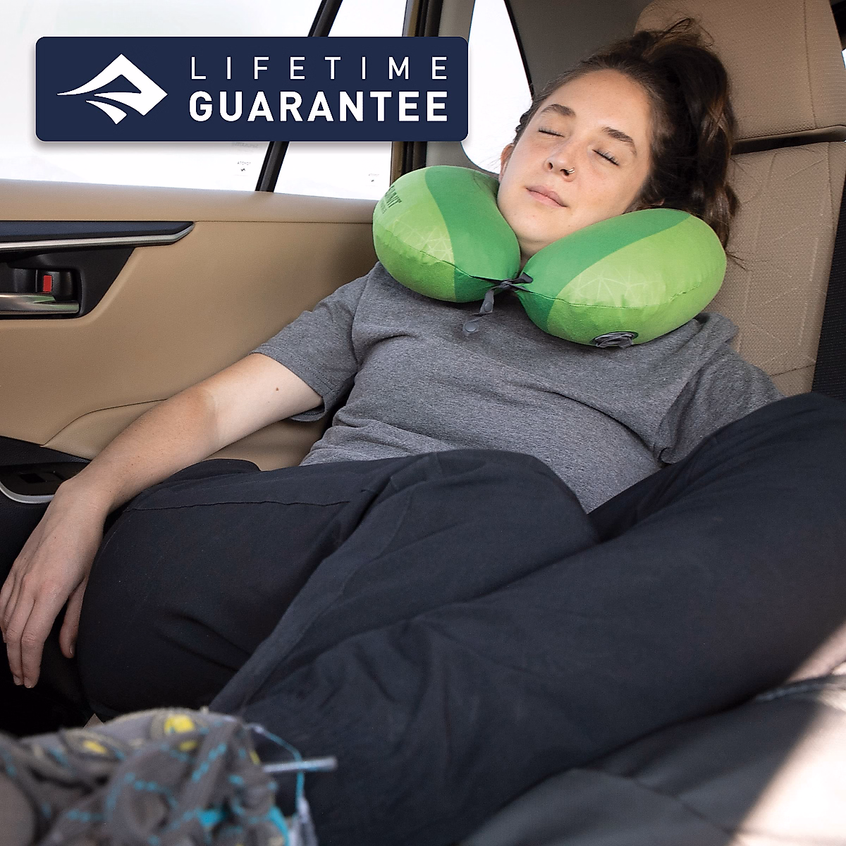 Sea to Summit Aeros Premium Traveller Inflatable Neck Pillow, Navy Blue