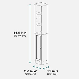 Zenna Home Bathroom Linen Tower, 5-Tier, Bathroom Storage, Gray