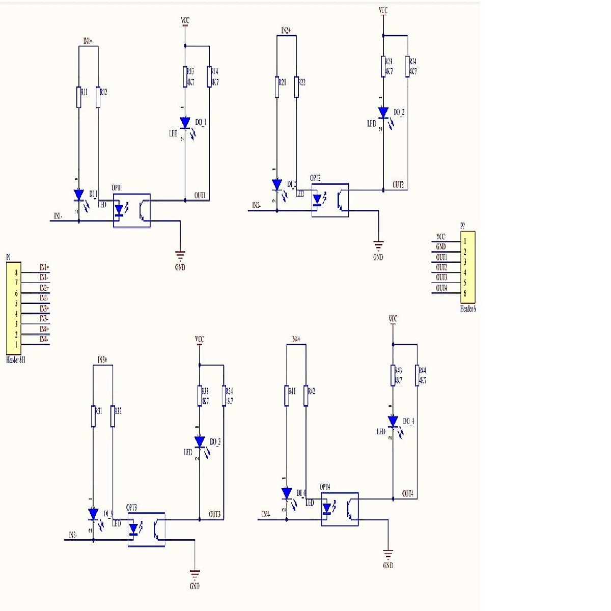 4ch in 5V Out 3.3V Digital Logic Level Conversion Module PNP/NPN to NPN Optical Isolation Board (4)