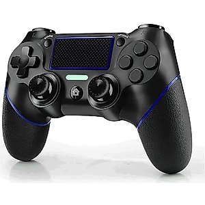 PPCgrop Wireless PS4 Controller Remote Controller Compatible with PS4/Slim/Pro, Wireless Gams Controller with Dual Vibration, 6-Axis Motion, Audio Function, Mini LED Indicator