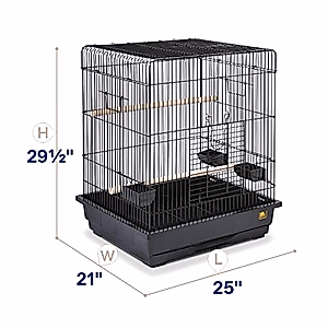 Prevue Hendryx Square Roof Parrot Cage, Black (SP25217B/B)