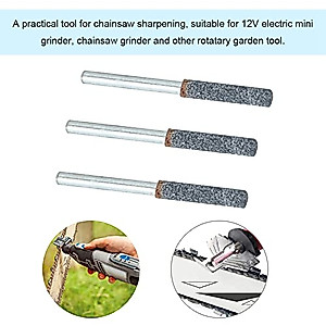 3Pcs 4mm 5 32in Chainsaw Sharpener Burr Stone File Sharpening Tool for Rotating Tool