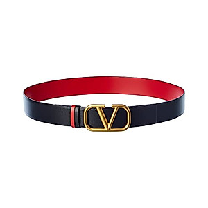 Valentino Vlogo 40Mm Reversible Leather Belt, 85, Black