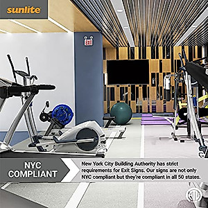 Sunlite 05275 LED Steel Exit Sign Combo, White Housing with Red Lettering, 90-Minute Battery Power Back-Up, Triple 360 Degree Adjustable Head Lamps, 200 Lumens, 120-277V, Fire Safety, NYC Compliant