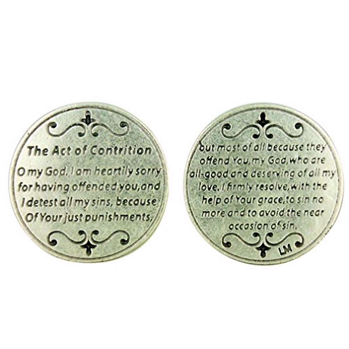 Devotional Pocket Token with Catholic Church Prayer "The Act of Contrition"