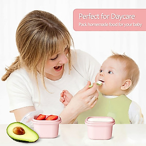 Termichy Baby Food Containers, 6 Pack Leakproof Silicone Baby Food Jars with Lids, Microwave, Freezer & Dishwasher Safe, Unbreakable Food Storages Prefer for Daycare-No Glass(4x3OZ, 2x6OZ))