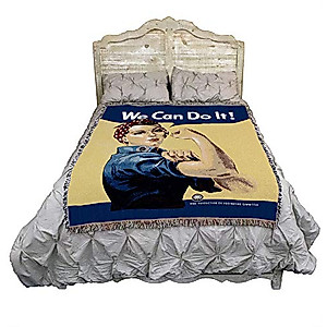 Pure Country Weavers Rosie The Riveter - We Can Do It! Vintage Poster Blanket - Fine Art Gift Tapestry Throw Woven from Cotton - Made in The USA (72x54)