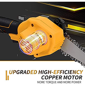 Mini Chainsaw 6 Inch, Battery Powered Brushless Cordless Mini Chainsaw With 2 x 2000mAh Rechargeable Battery, Portable One-Handed Handheld Small Electric Chainsaw for Tree Trimming Wood Cutting