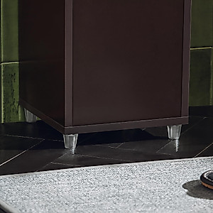 Haotian Bathroom Tall Cabinet with 1 Drawer, 2 Doors and Adjustable Shelves, Bathroom Shelf, Bathroom Tall Cabinet Cupboard for Bathroom, Living Room, Kitchen, Brown BZR34-BR