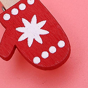 TOPBATHY 60pcs Christmas Wood Clips Xmas Tree Wooden Clip Hanging Photos Clothespins for Xmas Holiday Party Supplies Favors Goodie Bag Fillers