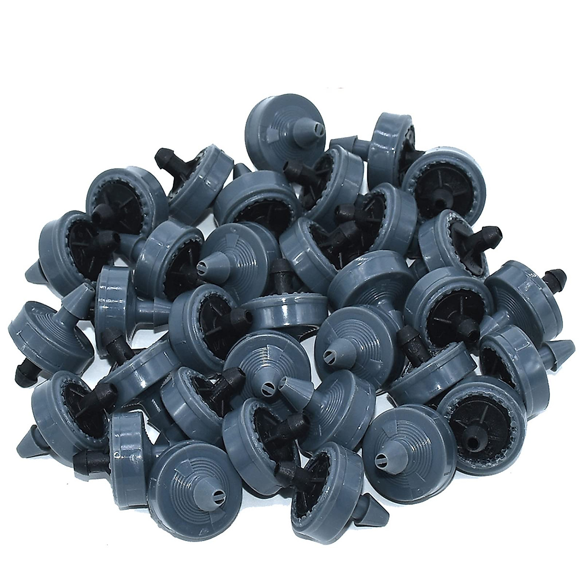 Lxcom Lighting 1 Gallon Drip Emitters Pressure Compensating Irrigation Drippers Steady Flow Drippers Irrigation Emitters for Home Agricultural Garden Lawn,50 Pack(Gray)