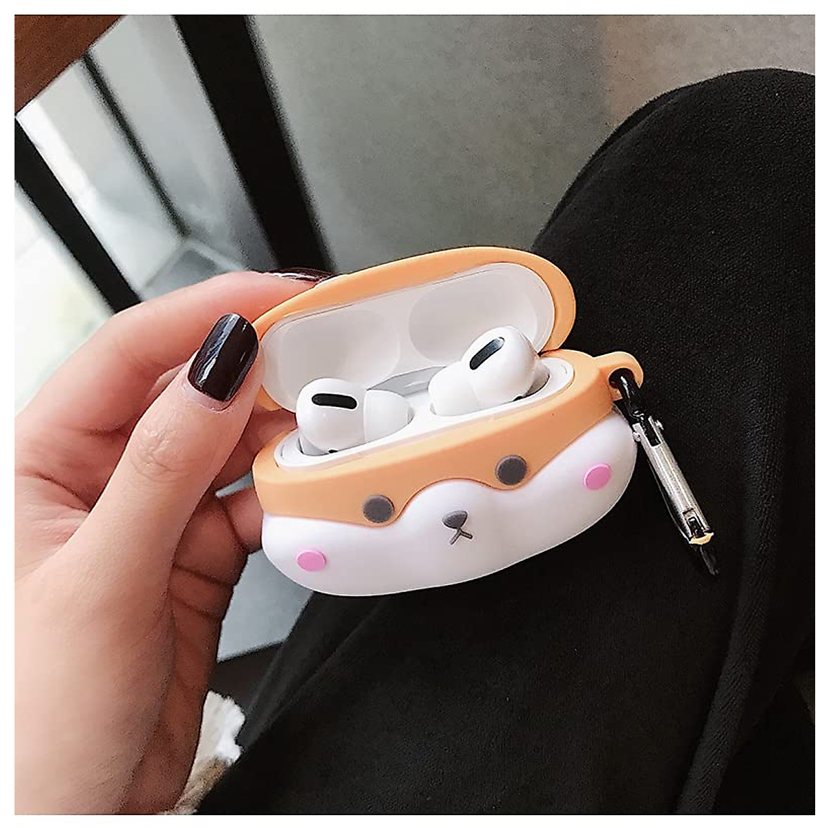 Shiba Inu Headphone Case 3D Headphone Case for AirPods Pro Cute Silicone Case Professional Soft Bottom Bluetooth Headphone Case Storage Box, Anti-Fall, Anti-Lost