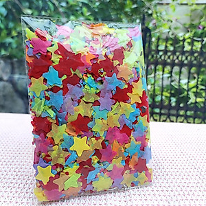 Mybbshower Rainbow Paper Star Confetti Table Scatter for Birthdat Party Pack of 4000 Pieces