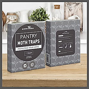 Greener Mindset Moth Traps for House - 7 Pack, Indoor Pheromone Pantry Moth Trap with Convenient Hook for Home Infestation Prevention