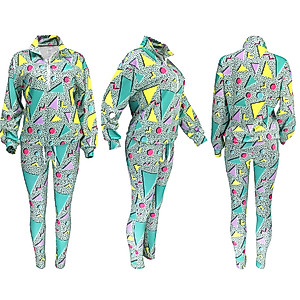 EOSIEDUR Women's 2 Piece Outfits Zip Sweatshirt Elastic Waistband Pants with Drawstring Lounge Set Tracksuit, Memphis XL