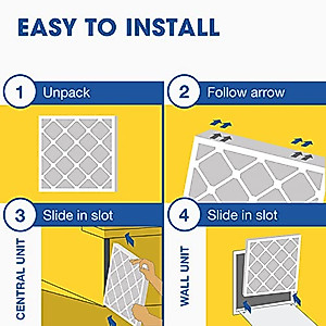 Aerostar 14x30x1 MERV 11 Pleated Air Filter, AC Furnace Air Filter, 4 Pack (Actual Size: 13 7/8" x 29 7/8" x 3/4")