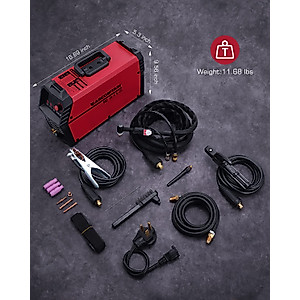 ARCCAPTAIN TIG Welder 200A, High Frequency 110v/220v Dual Voltage TIG/Stick/Arc 2 in 1 Welder LED Digital Display Welding Machine with 2T/4T Function and Tungsten Electrode