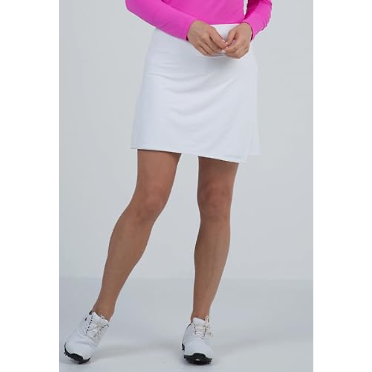 IBKUL Athleisure Wear Sun Protective UPF 50+ Icefil Cooling Tech Faux-Wrap 17 ¼” Skort with Back Pockets 26000 Navy Solid M