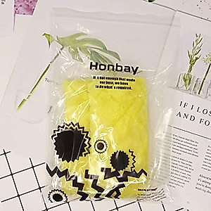 HONBAY 1PCS Yellow Winter Warm Pet Bird Nest Plush Fluffy Birds House Hut Cave Tent Hammock Hanging Cage for Hamster or Parrot (6.7 x 4.7 x 5.1 inch)