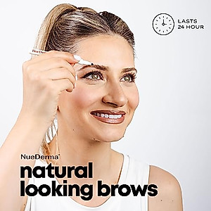 NueDerma Brow Microfilling Pen - Waterproof Eyebrow Makeup, Smudge-proof and Long lasting Microblade Brow Tattoo Pen, (Light Brown)