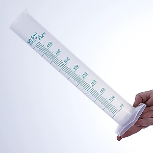 HUAOU 2pcs 500ml Plastic Graduated Cylinders, Lab Chemistry Measuring Cylinders Set - Durable Class A Polymer, Clear Graduations, 2-Sided Marking with Spout for Home Experiment Science Biology Project