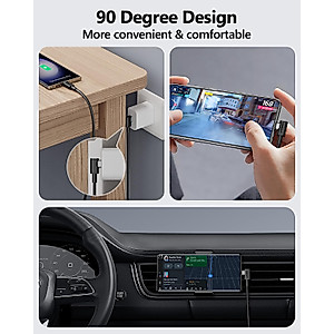 SUNGUY Short USB C to USB C Cable 10-Inch, [2-Pack, 0.8FT] Right Angle 60W Fast Charge USBC to USBC Cable Compatible with iPhone 16 15 Plus Pro Max, Galaxy S24 S23 S22, iPad Pro