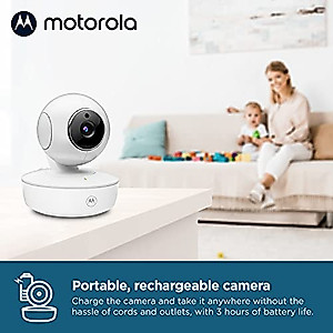 Motorola Baby Monitor-VM36XL Portable Video Baby Monitor with Camera, 1000ft Range 2.4 GHz Wireless 5" Screen, 2-Way Audio, Remote Pan, Tilt, Zoom, Room Temperature Sensor, Lullabies, Night Vision