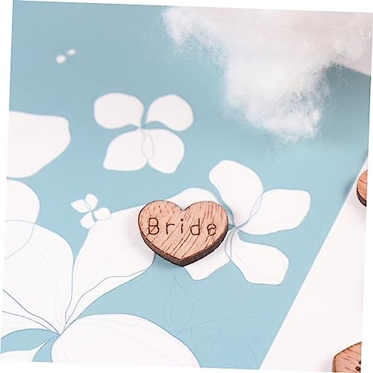 EXCEART 1000 Pcs Heart Table Buttons for Decor Wedding Decoration Heart Shape Patch Button Embellishments Heart Wood Slice Valentines Confetti Sewing Buttons Stickers Wood Grain Wooden