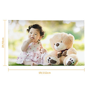 Custom Flag 3x5 Ft Customized Flags Banners - Personalize Print Your Own Logo/Design/Words/Text - Vivid Color, Canvas Header and Double Stitched - Brass Grommets - Single Sided