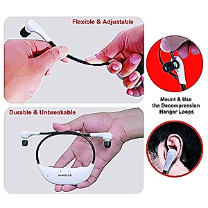 SIMOLIO 2.4G Long-Distance Wireless TV Headsets with an Extra Receiver for Replacement, One Base with One Charging Slot Only