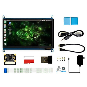 Jetson Nano 2GB Developer Accessories Kit for Small Powerful Computer AI Development Board with 7 inch IPS Touch HDMI Screen LCD Display Micro Card 64GB USB WiFi 8MP Camera Module @XYGStudy (AcceC)