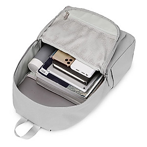 abshoo Lightweight Casual Unisex Backpack for School Solid Color Boobags (Light Grey)